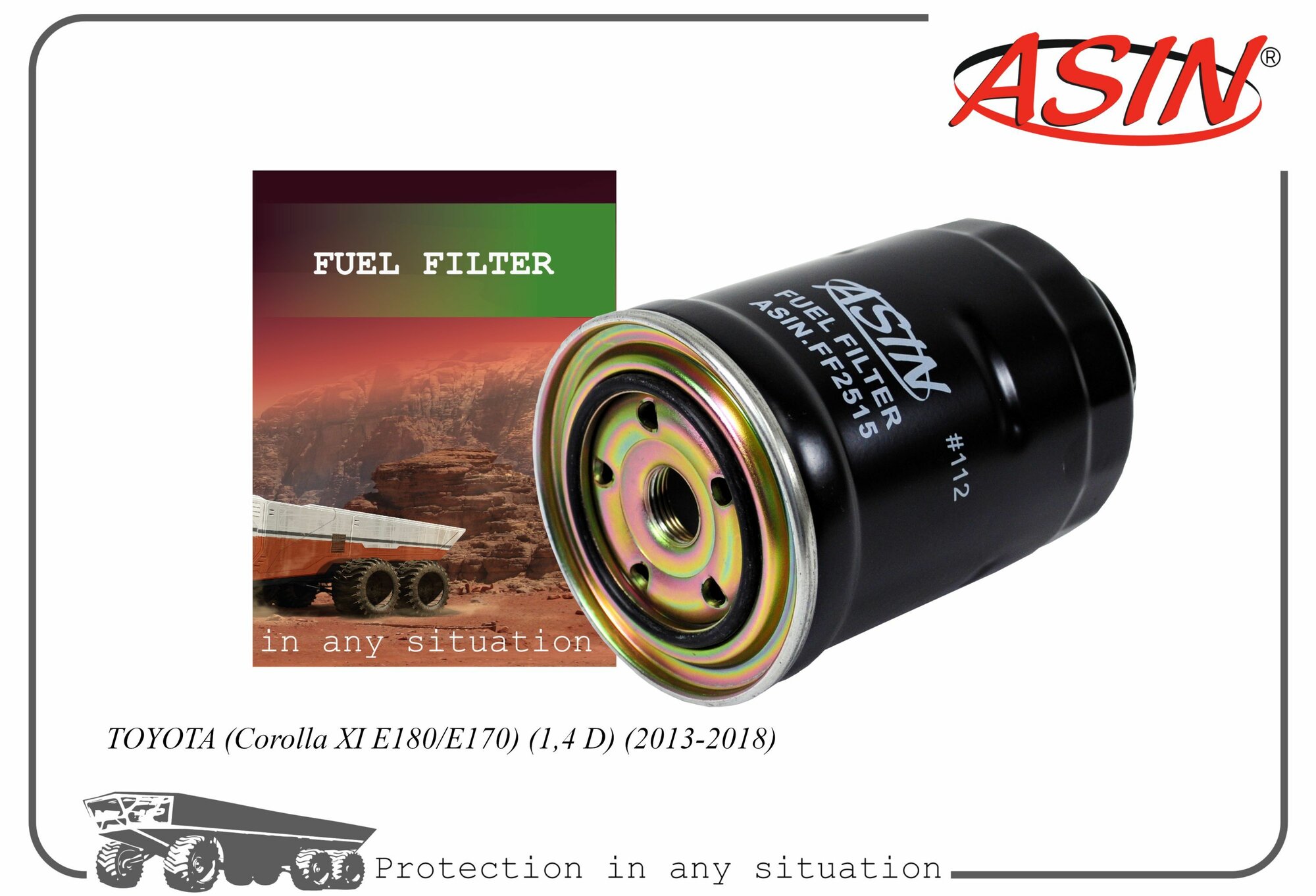 Фильтр топливный 23390-26140 ASIN. FF2515 для TOYOTA Corolla XI E180 E170 1,4 D 2013-2018