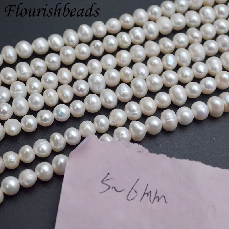 Белые пресноводные жемчужины Flourishbeads 5-11 мм для ювелирных изделий 5 strands per lot, 5-6mm
