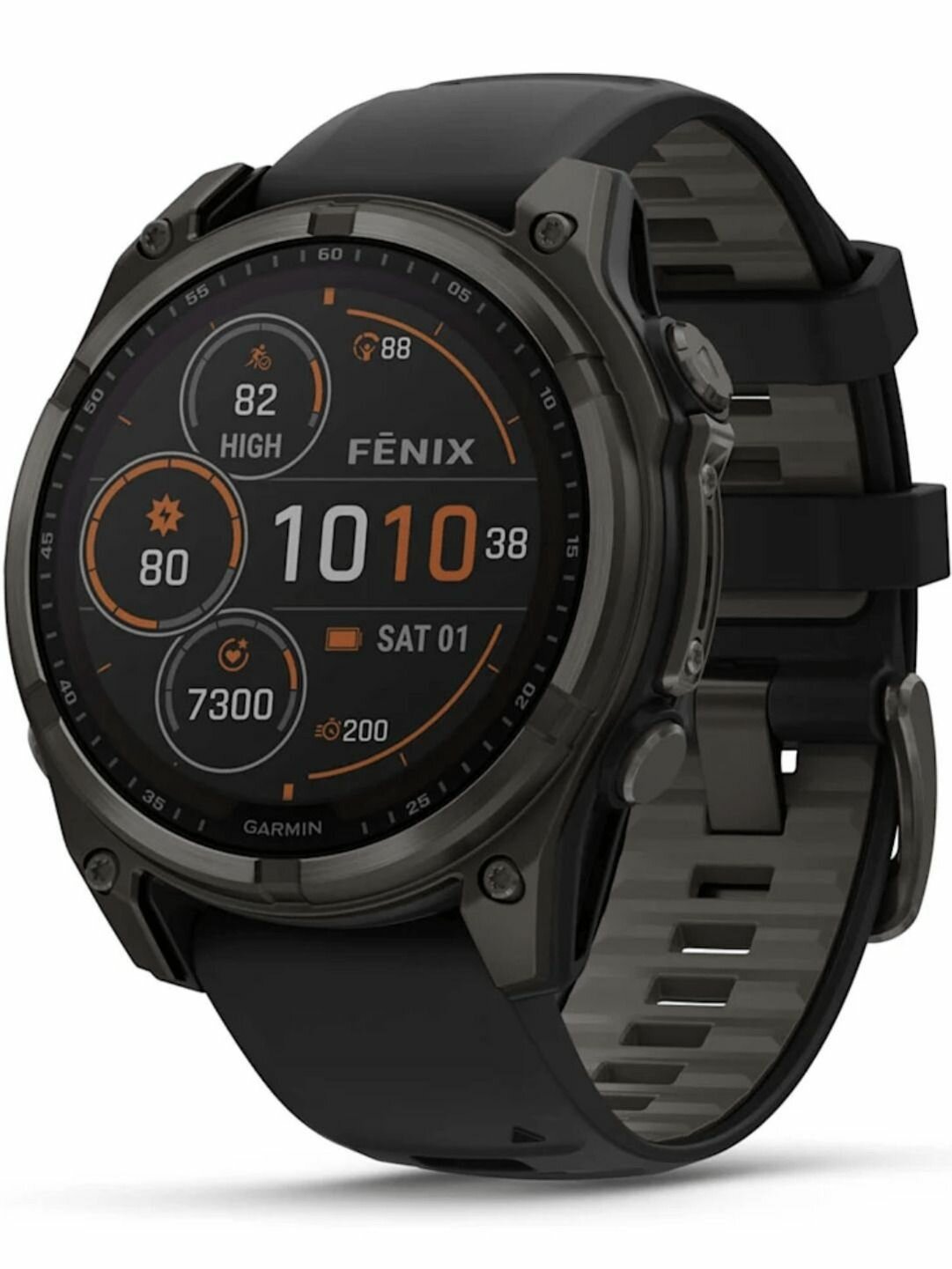 Garmin Fenix 8 Sapphire Solar Titanium DLC 51 мм, умные часы, Carbon Grey (010-02907-11)