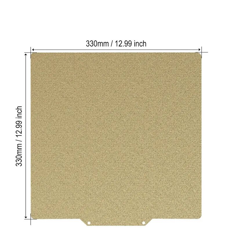 FLEXBED Двухсторонняя PEI пластина для 3D-принтеров 330x330 мм Бежевый, No Magnetic Base, Gold — фото 1