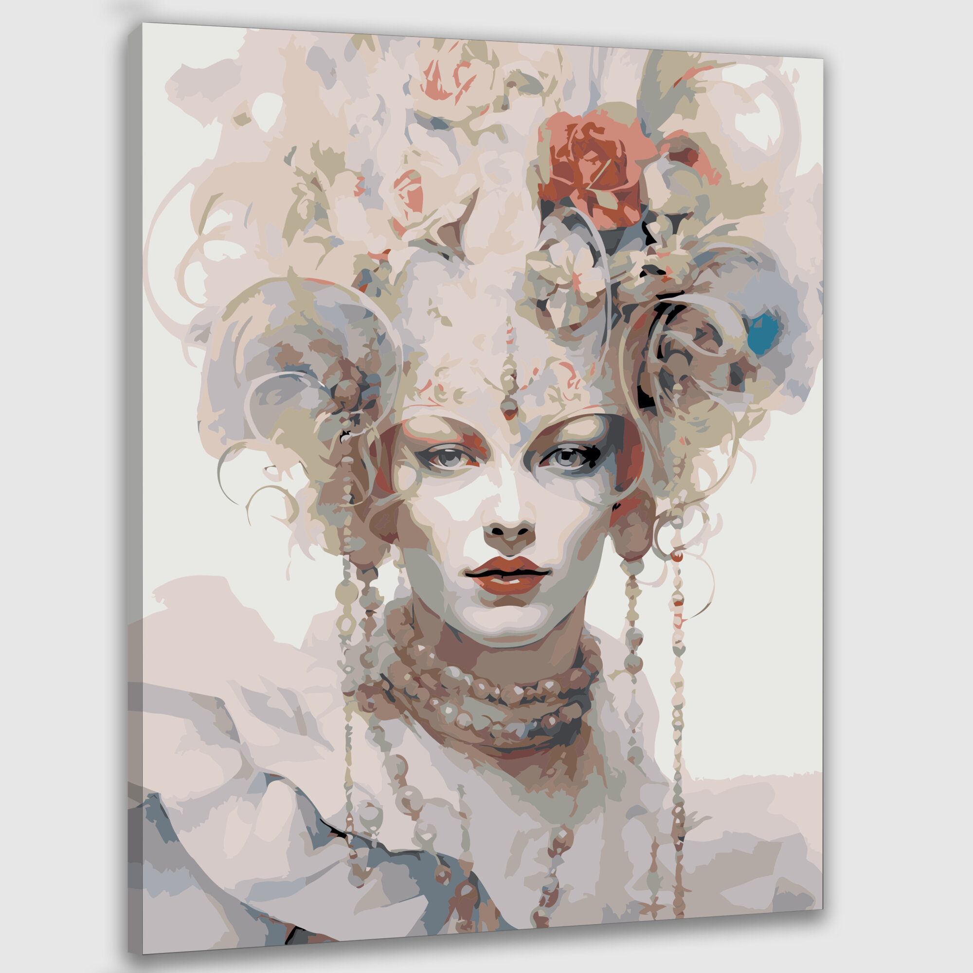 Картина по номерам 40x50 см, акварельная картина, шутовской маскарад, нежные мазки, мягкие цвета, причудливость