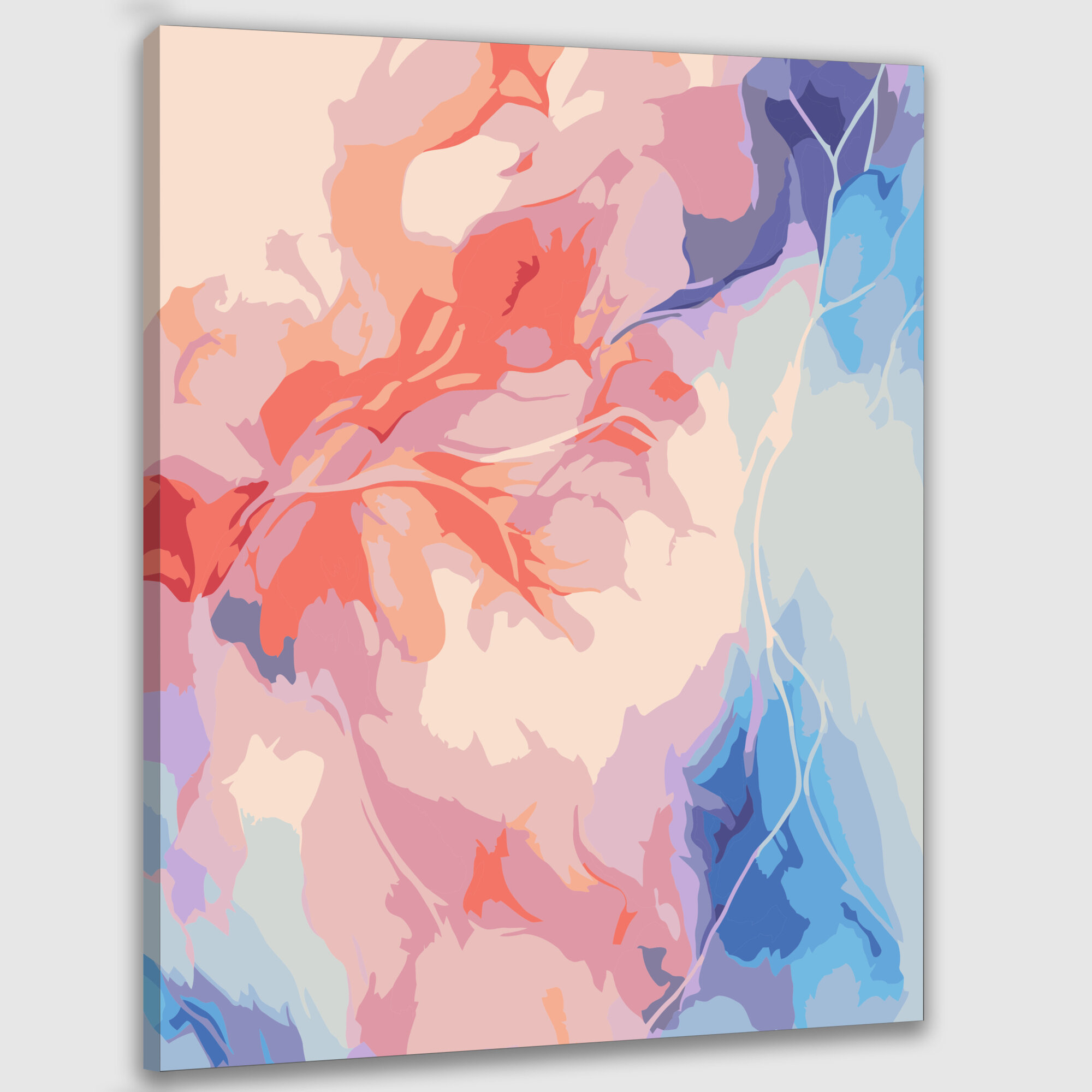 Картина по номерам 40x50 см, акварель, абстрактная природа, грезы, нежные мазки, текучие мазки, неземная красота