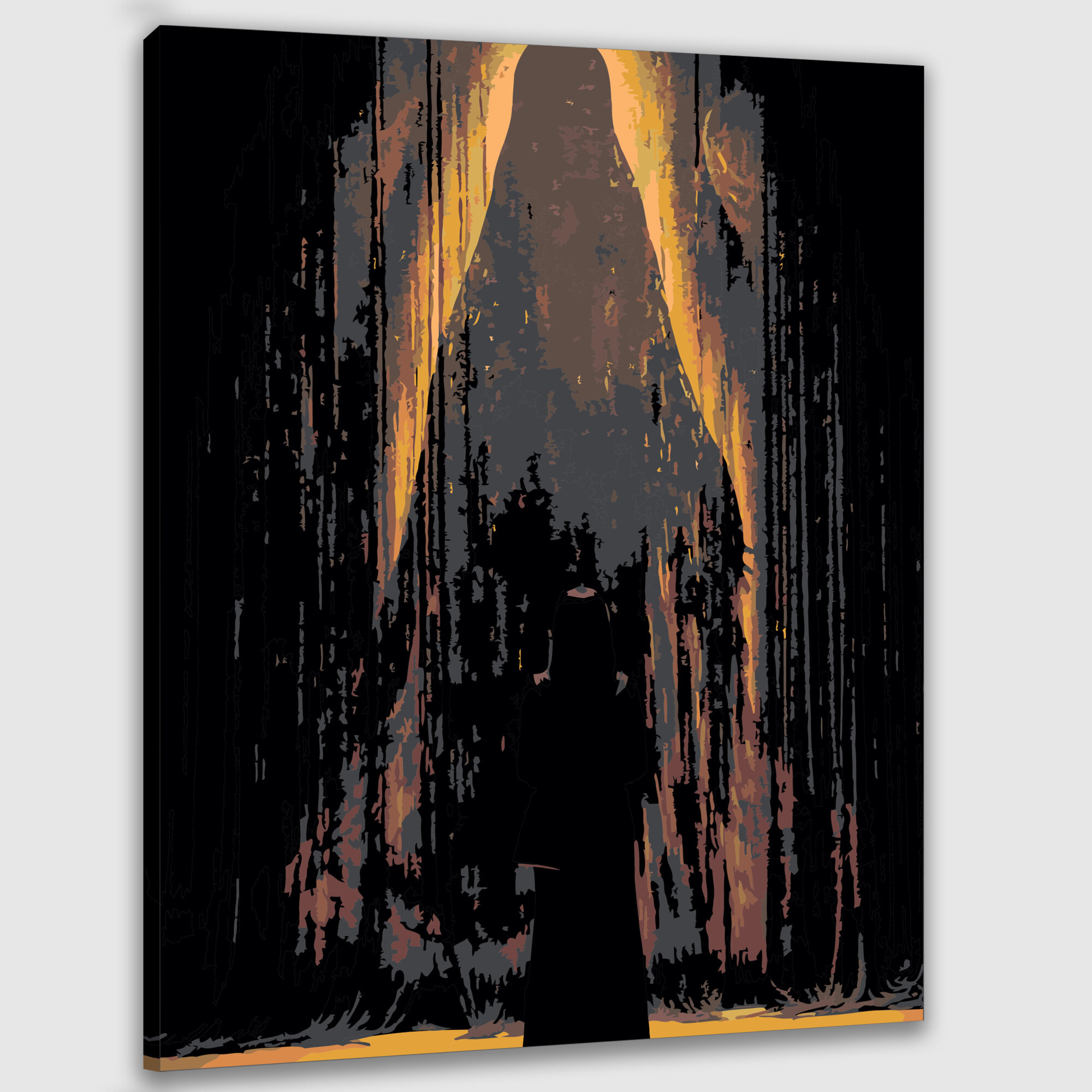 Картина по номерам 40x50 см, фотография, фигура, гобелен, "Нить судьбы", музей, свет, прожектор, узор, нити, судьбы