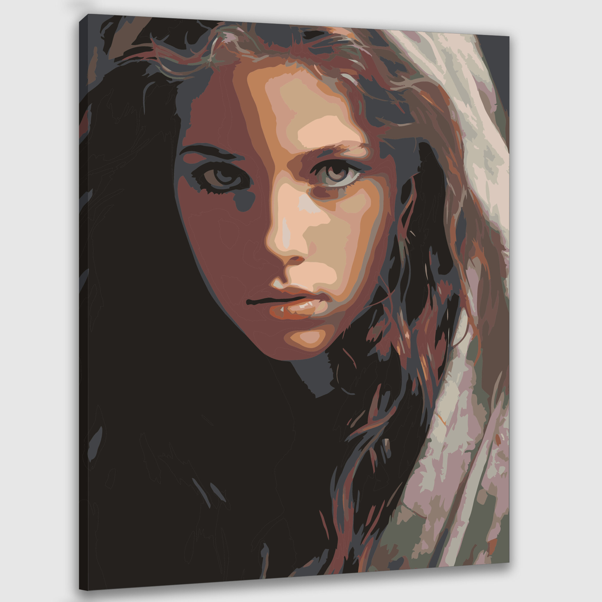 Картина по номерам 40x50 см, картина, масло, девушка, глаза, взгляд, холст, зритель, детали, глубина, эмоции