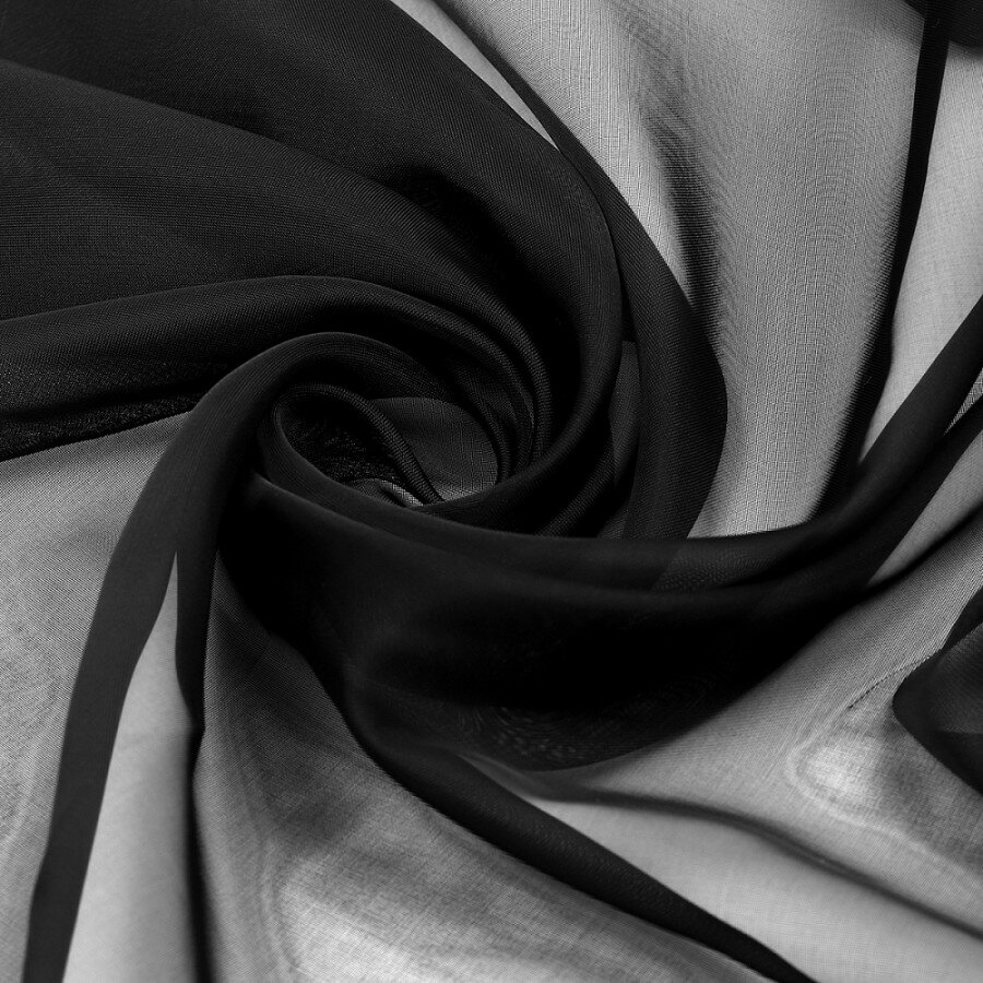 Ткань Вуаль 45 г/м² 100% полиэстер шир.300 см Vei.322 цв. черный уп.3м