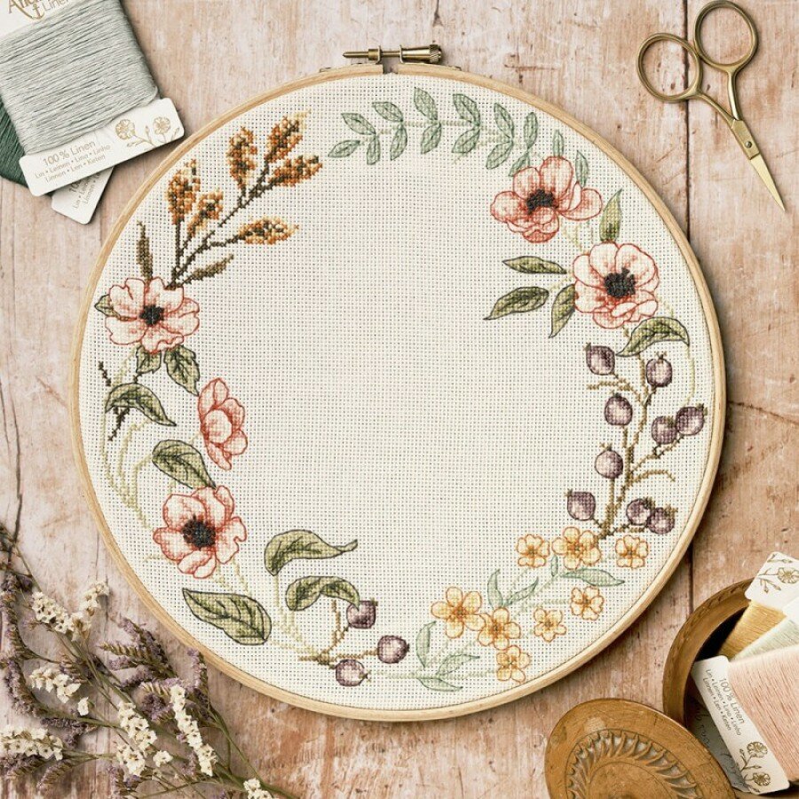 Набор для вышивания Anchor Meadow Wreath /Луг Венок/ диаметр 26см, MEZ Венгрия, ALXE004