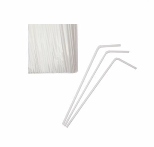 Трубочки для коктейля L-24см белые d-5мм с изгибом уп/1000шт