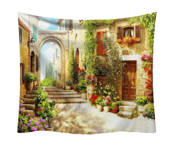 Пейзаж гобелены улицы растения цветы пейзаж гостиная спальня гобелен хиппи сад фоновая стена скатерть декоративный гобелен