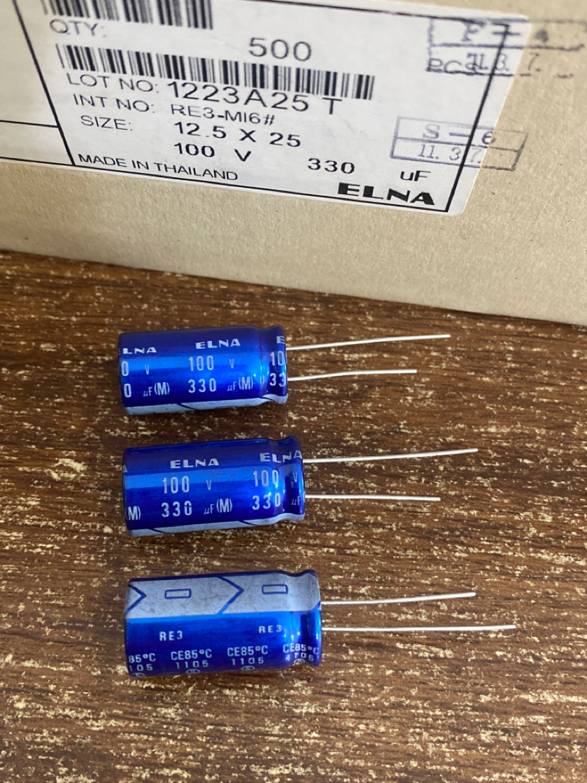 ELNA RE3 SeriesЭлектролитические конденсаторы 100V330UF 12.5X25 Audio 1шт цена