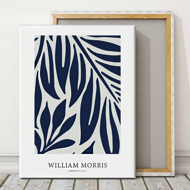 Картина на холсте 40х50 см "Моррис, репродукция. Рисунок листья деревьев", на стену для интерьера