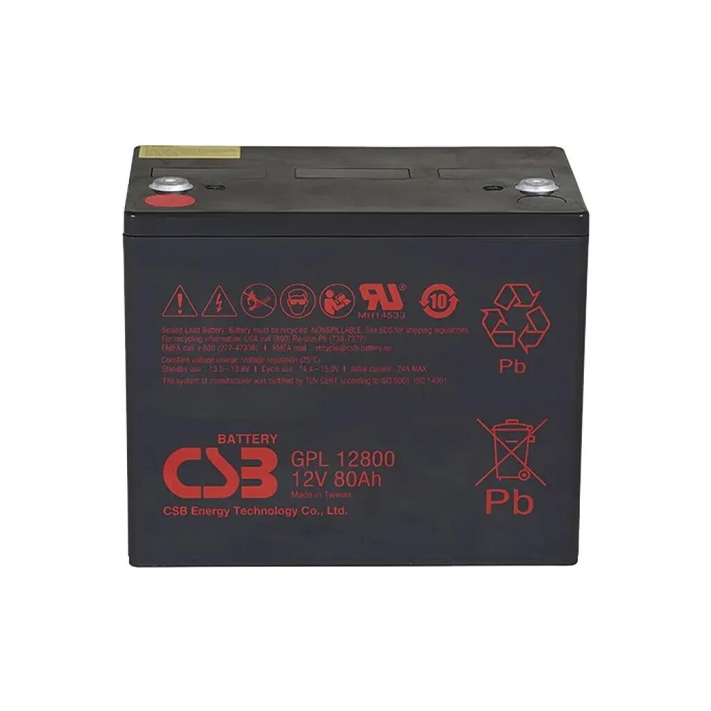 Аккумуляторная батарея CSB GPL12800 для ИБП, 12В, 80Ач