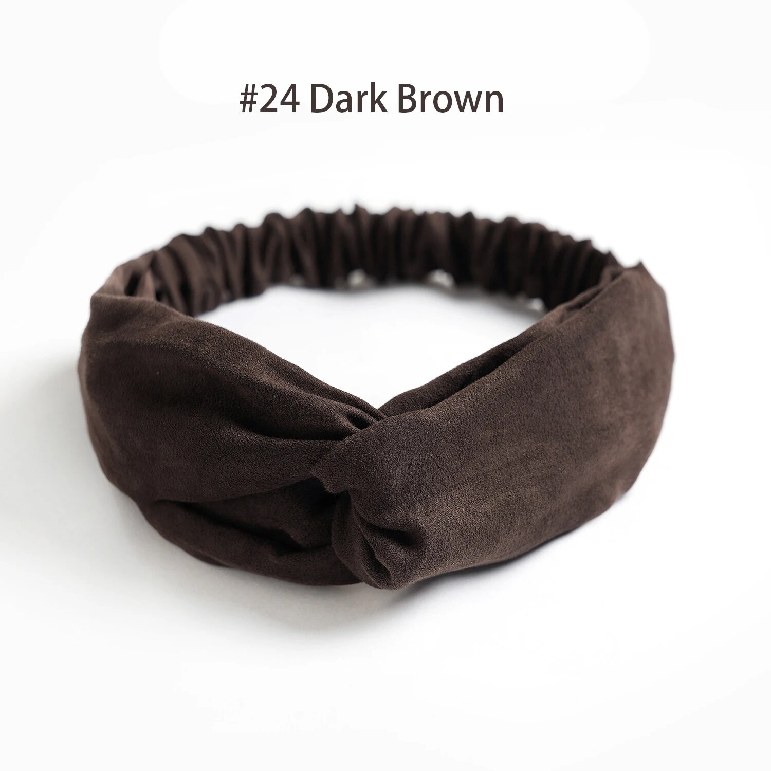 Повязка для волос из замши, Dark Brown #24