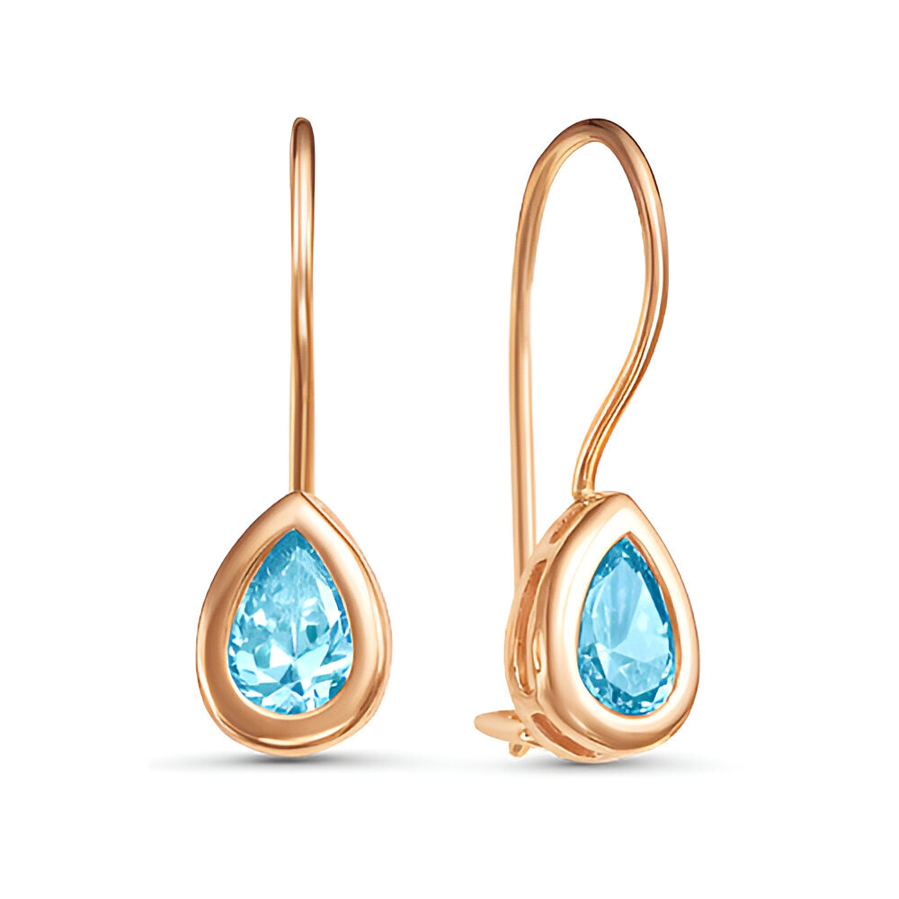 Серьги, красное золото, 585 проба, фианит