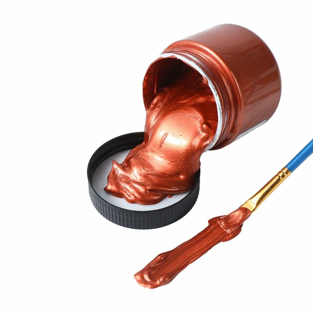 Акриловая краска водоотталкивающая перламутровая 100 мл - красный медь