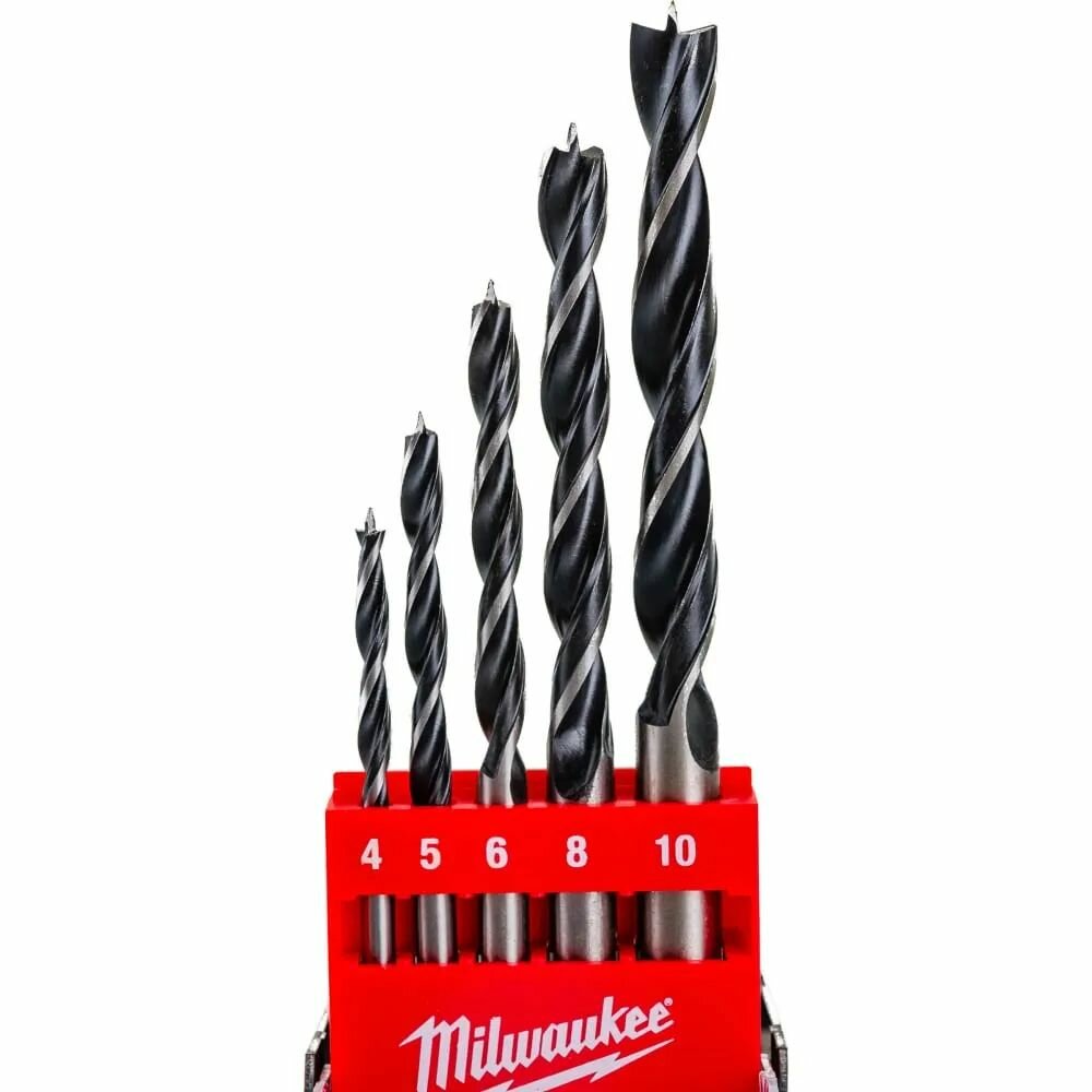 Сверло по дереву HSS-R, набор из 5шт, Milwaukee Brad Point-Строительство и ремонт