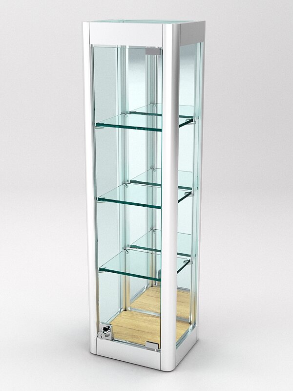 Витрина из профиля настенная "вайб ИКС" №5-3П-З-170 (задняя стенка Зеркало), Дуб Золотистый