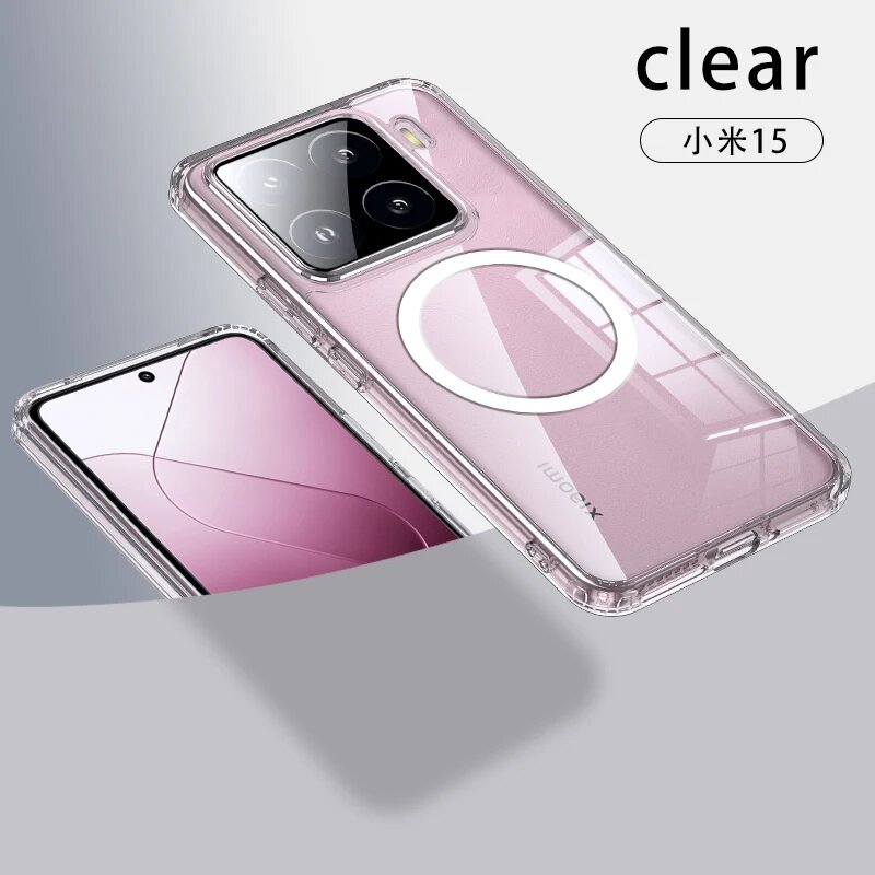 Магнитный Чехол Xiaomi 14T Pro, Подушки Безопасности, For Xiaomi14T Pro, Clear Magnetic