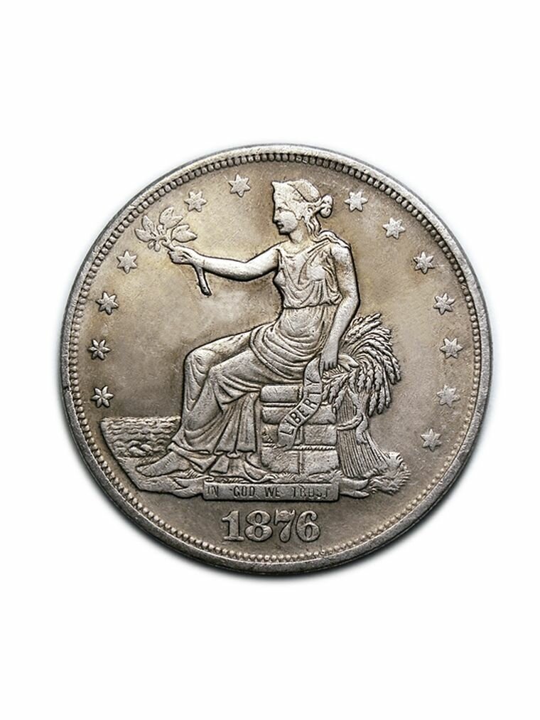 Торговый Доллар 1876 года S США trade dollar сувенирная копия монеты, нумизматика, деньги для коллекции