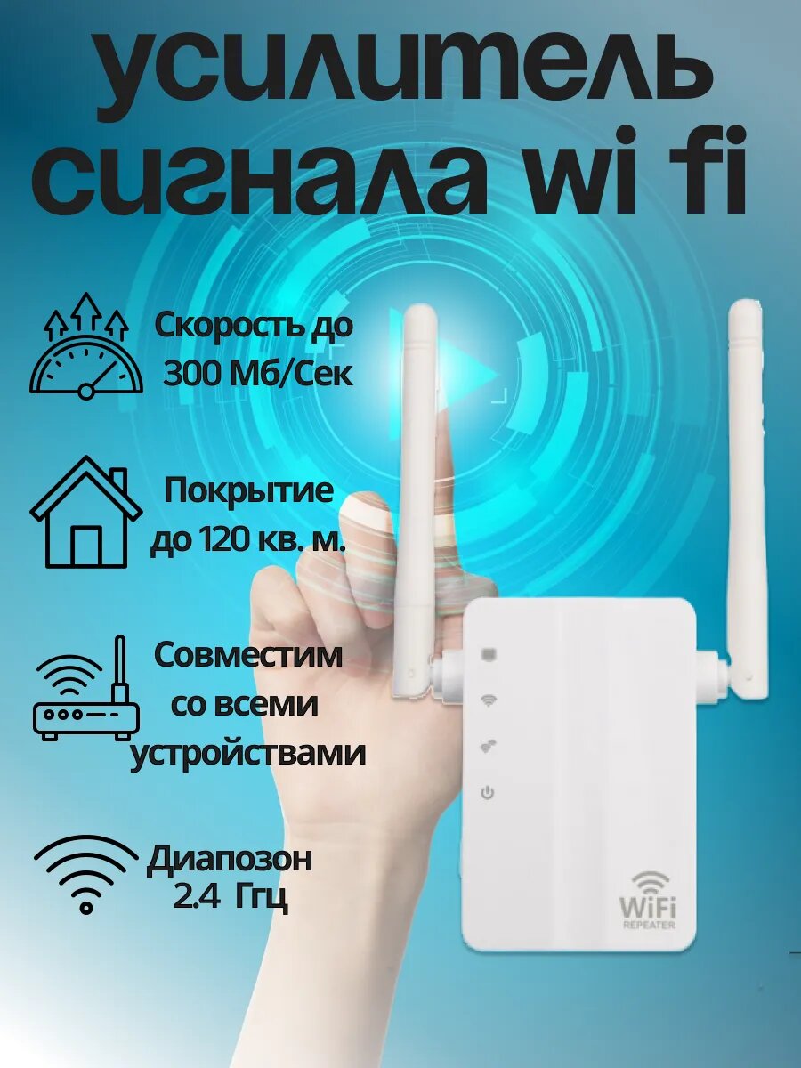 Усилитель Wi-Fi сигнала репитер беспроводный