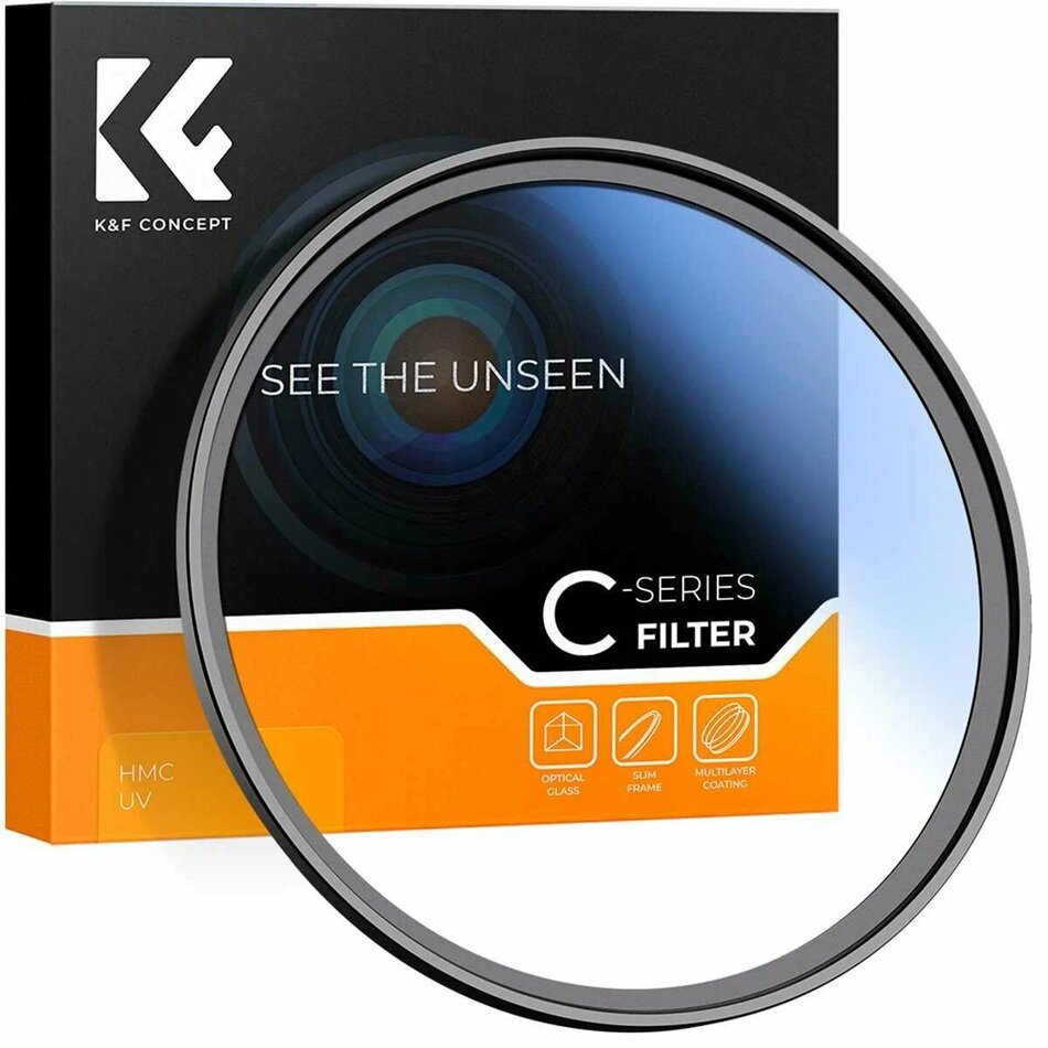 Светофильтр K&F Concept Blue-Coated, HMC UV Filter, Japan Optics, 72 мм