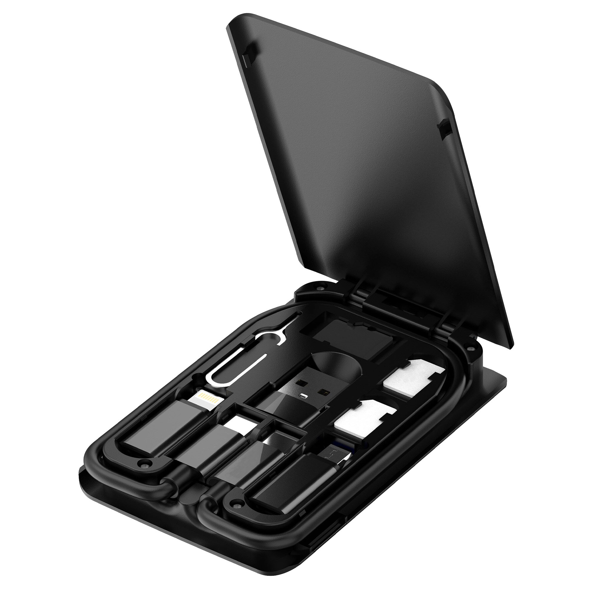 Комплект дорожных переходников DIARDI "6 в 1", USB Type-C, черный, 6 штук