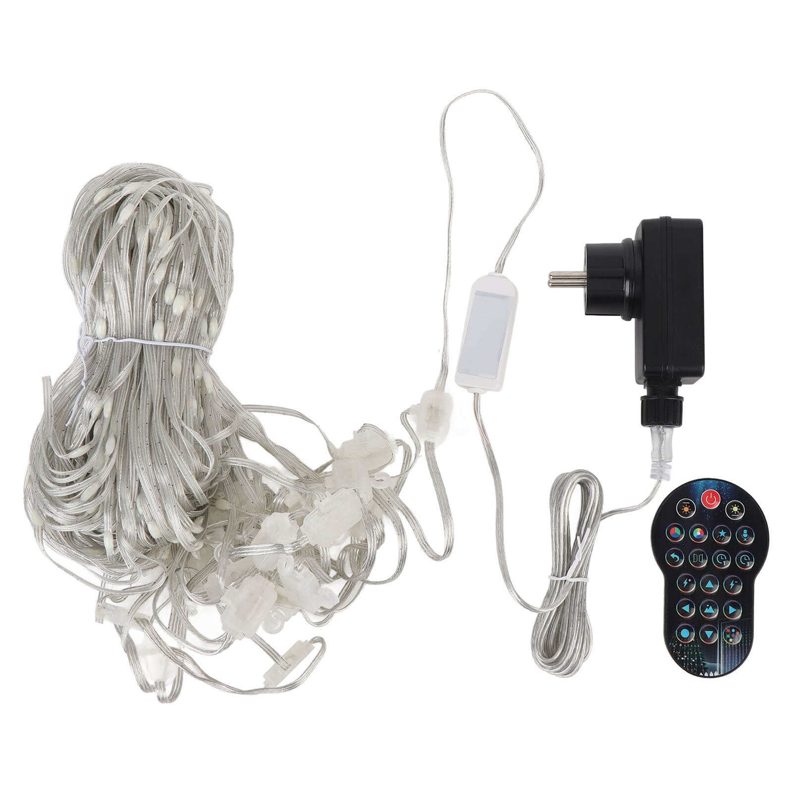 Светодиодная гирлянда для оконных штор, программируемая, умная, разноцветная, 400 цветов RGB, управление через приложение, декоративная гирлянда для дома, 3,3x3,3 фута, вилка EU, 200-240 В.