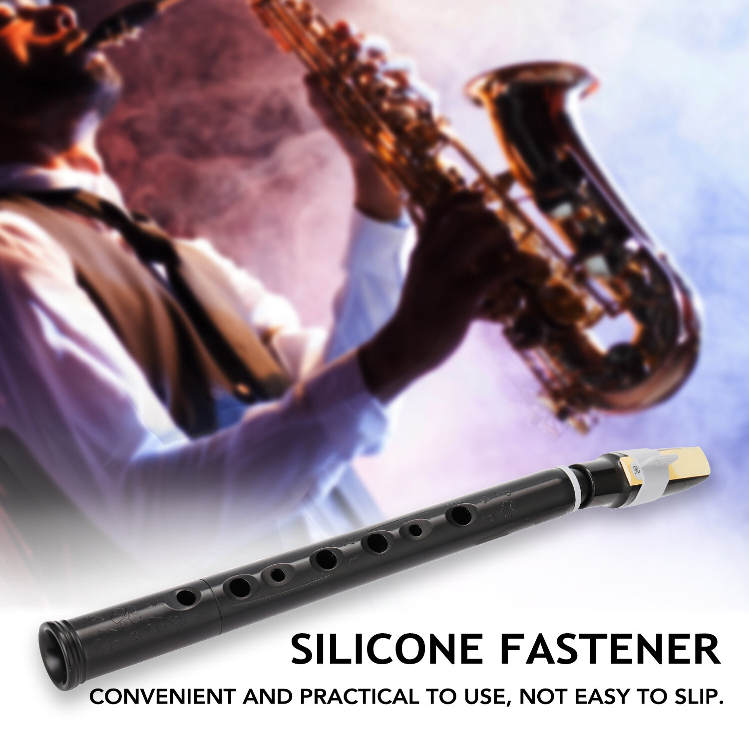 Черный карманный мини-саксофон, портативный саксофон с сумкой для переноски, духовой инструмент