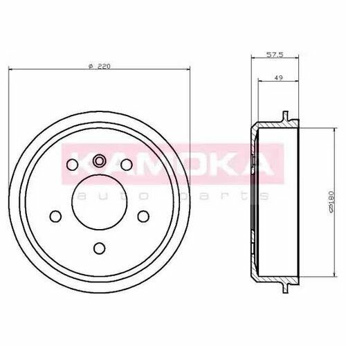 Тормозной барабан Kamoka 104045 для Mercedes A-CLASS W168