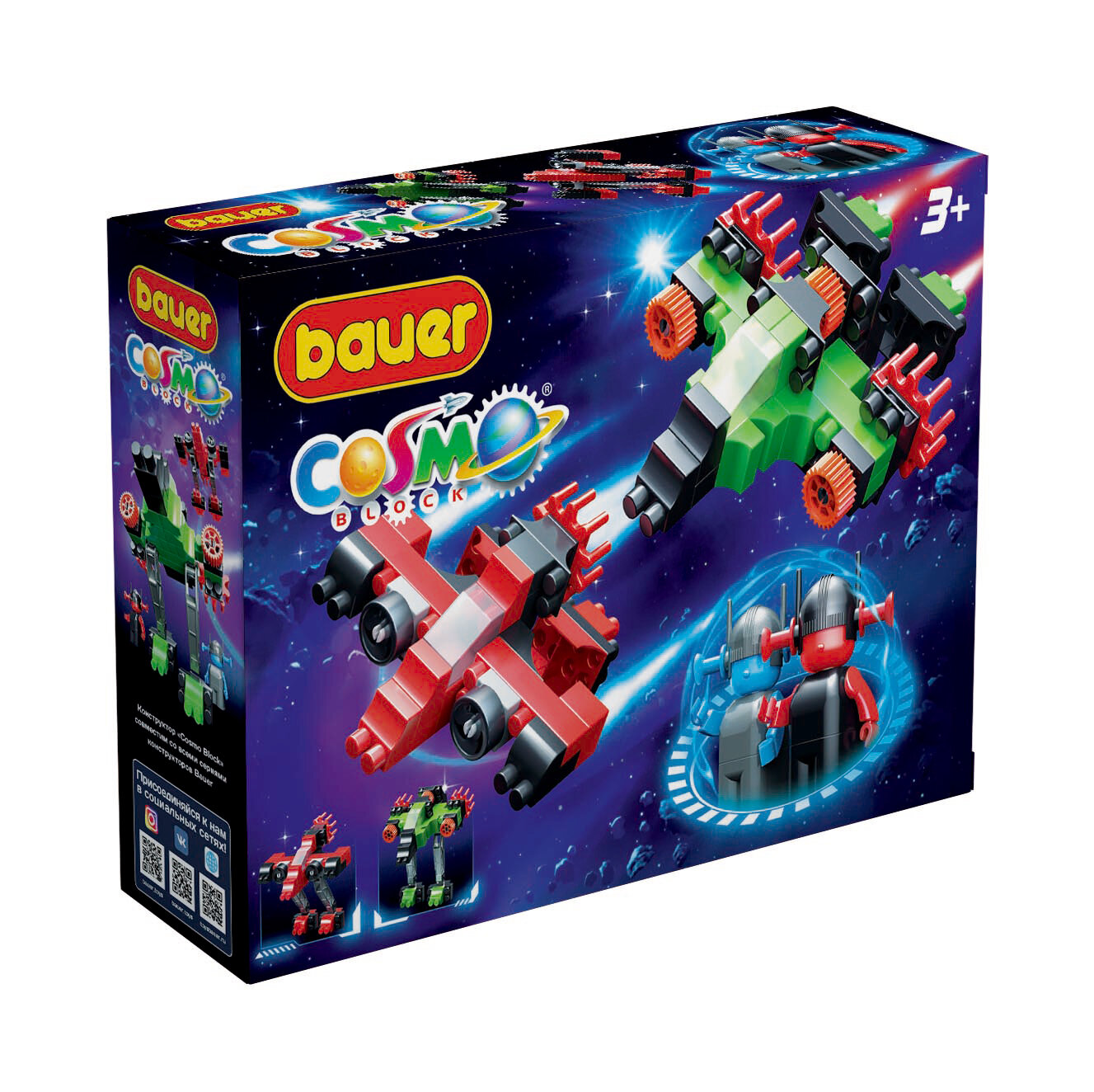 Конструктор Bauer "Космос", для детей от 3-х лет, 98 деталей
