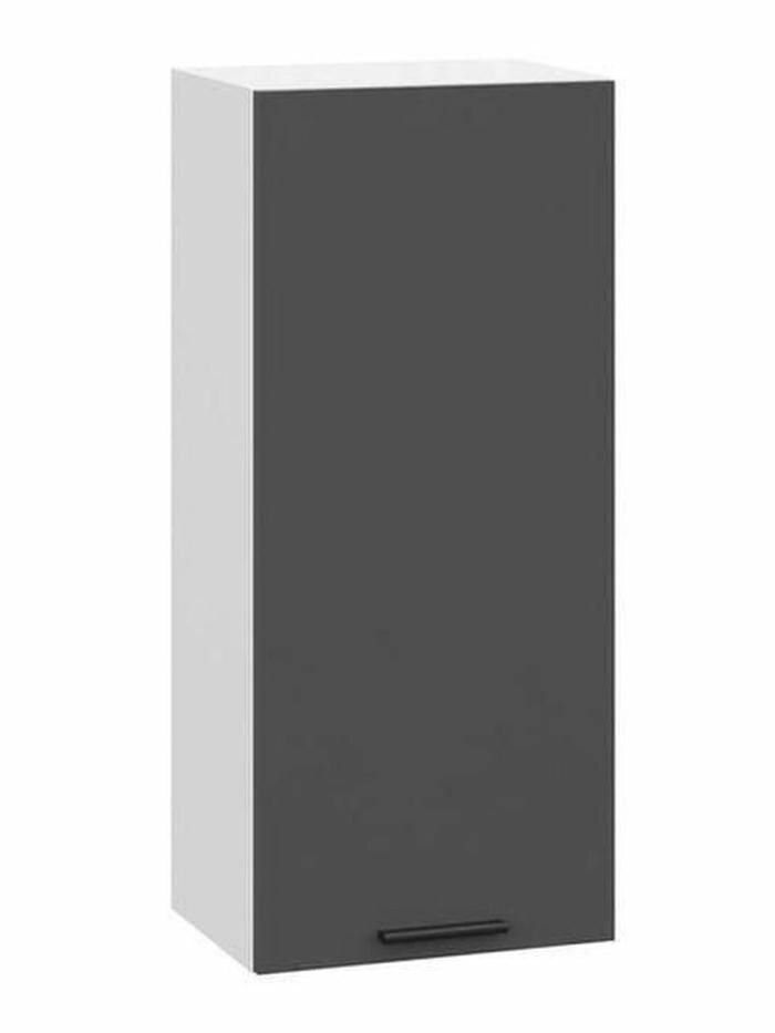 Кухонный модуль навесной, шкаф Урбан с полками, с доводчиками, 45х29.6х91.2 см, Белый / Графит серый
