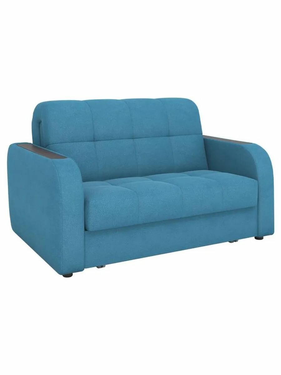 Диван кровать прямой Торонто независимый пружинный блок, раскладной, аккордеон, без ящика для хранения, 124х207 см спальное место, Бирюзовый, велюр