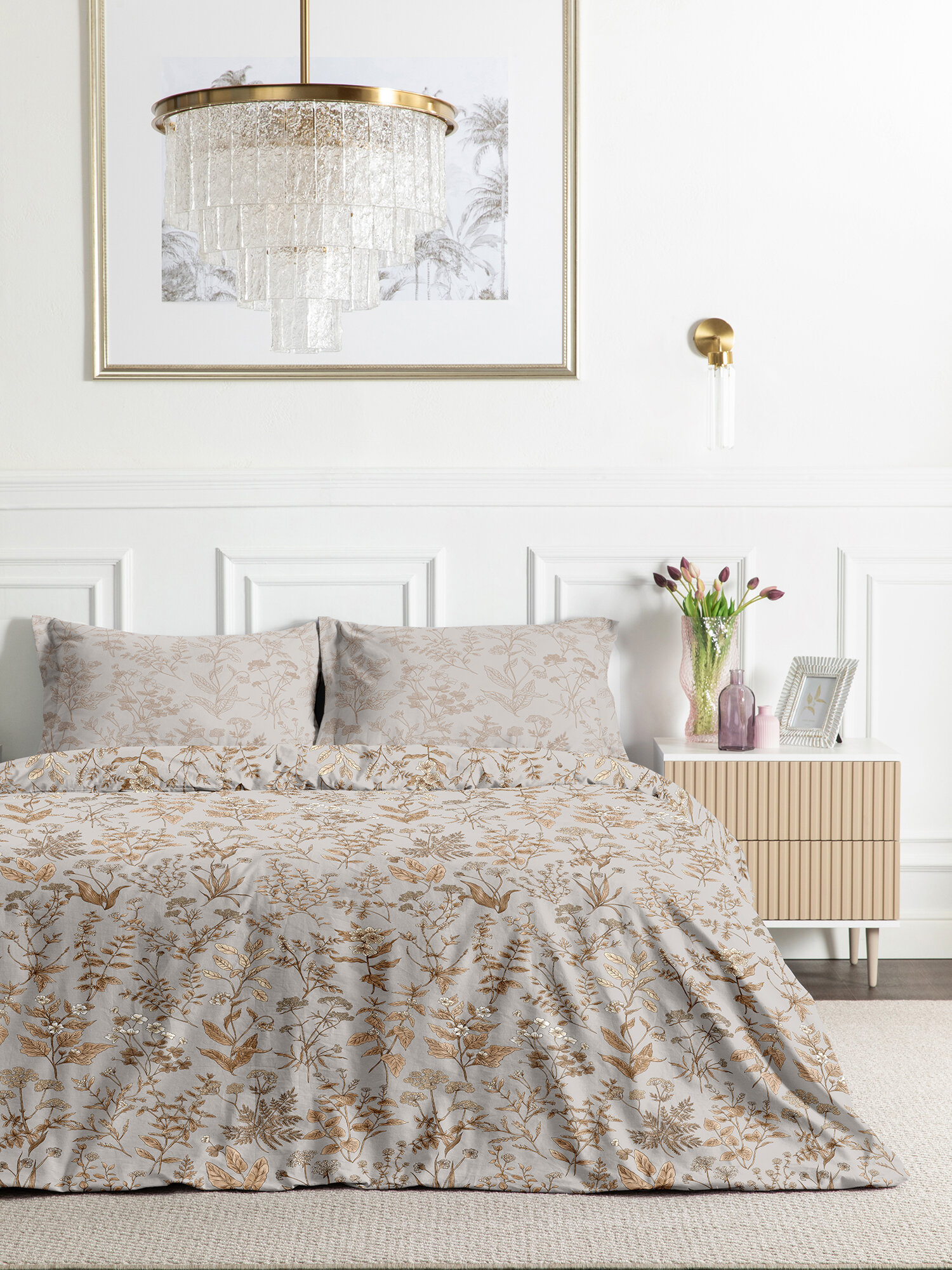 КПБ 2.0 сатин "Cozy Home" (50х70) рис. 43144-1/43145-1 Золотые травы/Erbe dorate