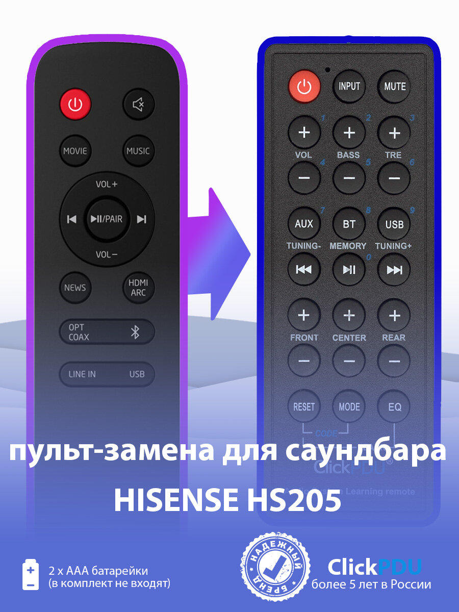 Пульт-замена для HISENSE HS205