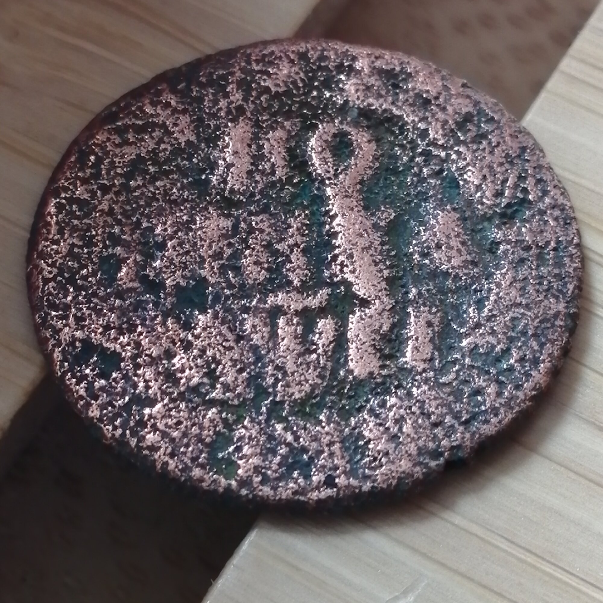 Копейка 1713 г. Петр I (Великий), Российская Империя, буквенное обозначение года, подлинная царская монета, медь .