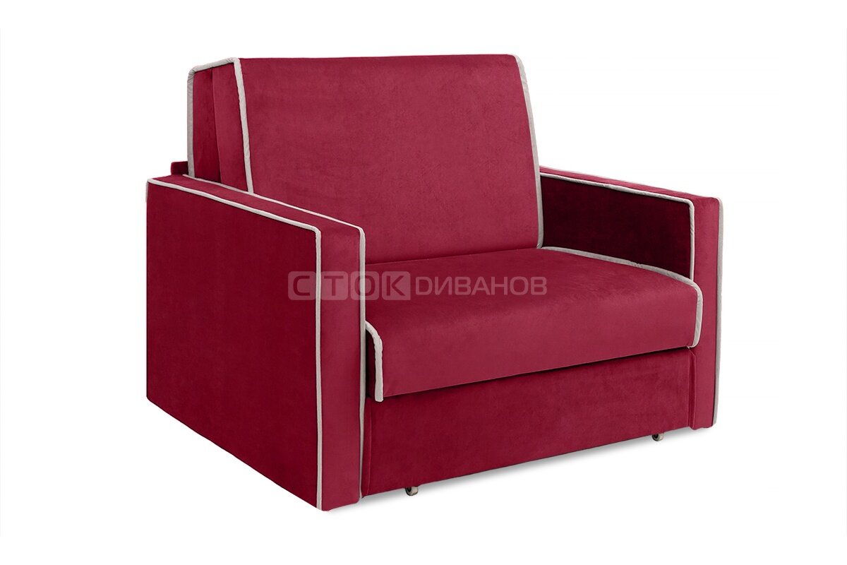 Кресло-кровать Сток Диванов Ультра-3 Berry бордовый 96 см, механизм аккордеон
