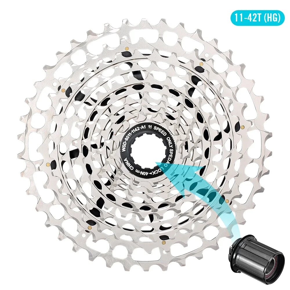 SPEDAO Велосипедная кассета 11-скоростная 10-42T черная 11-42T HG Sliver