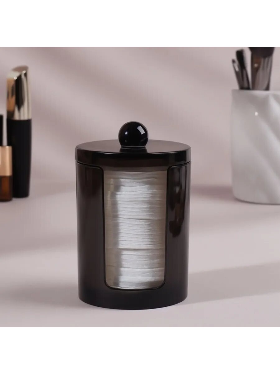 Компактный контейнер для ватных дисков с крышкой