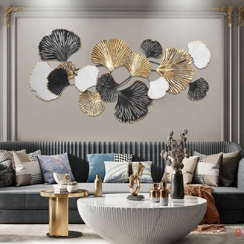 Настенное украшение из кованого железа в виде гинкго билоба стильный декор для гостиной, спальни, офиса и подарков