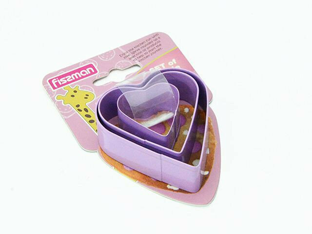 8567 FISSMAN Набор из 3 формочек для вырезания печенья сердце (нерж. сталь)