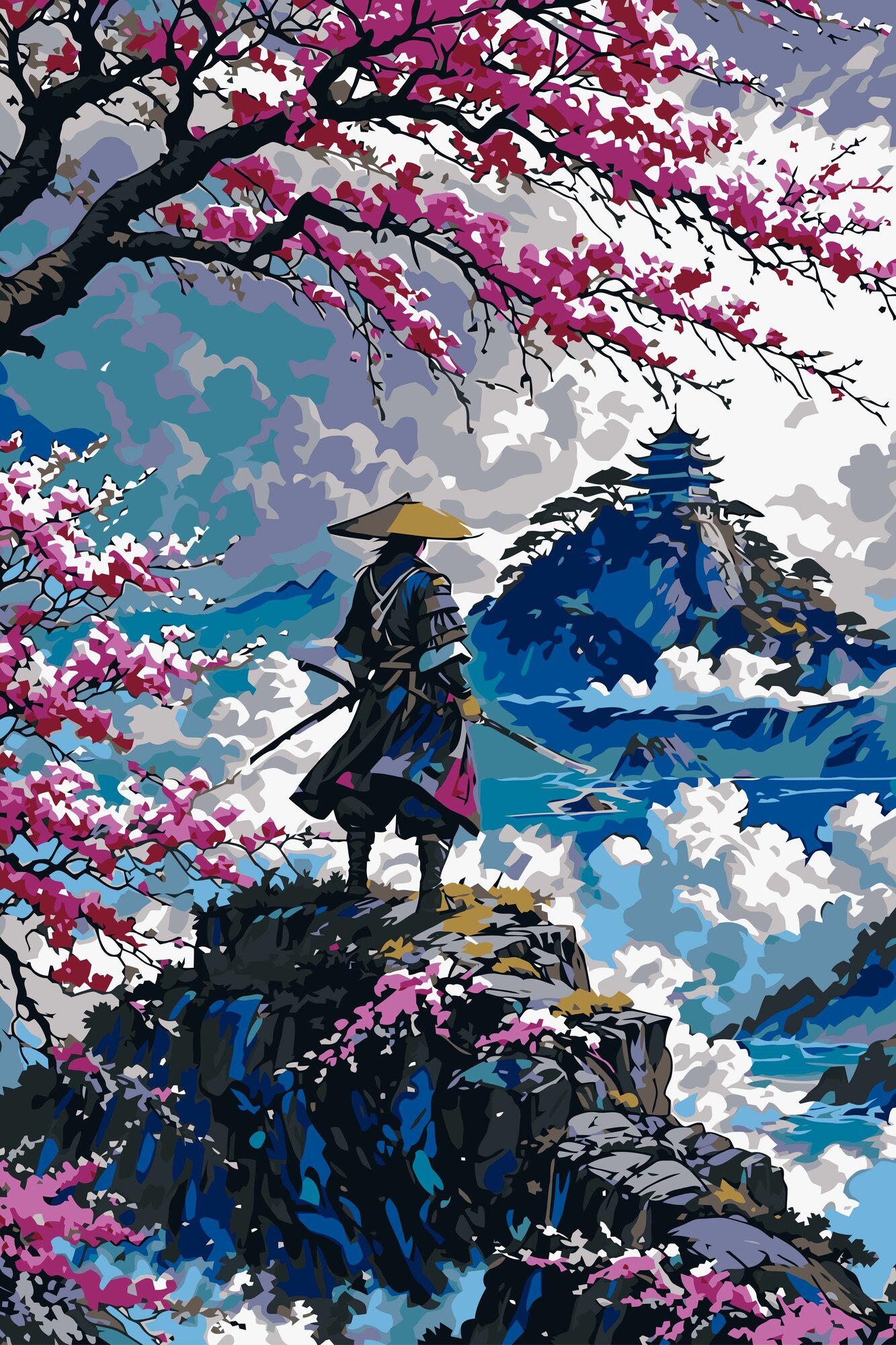 Картина по номерам Т56 "Самурай", 40х60 см