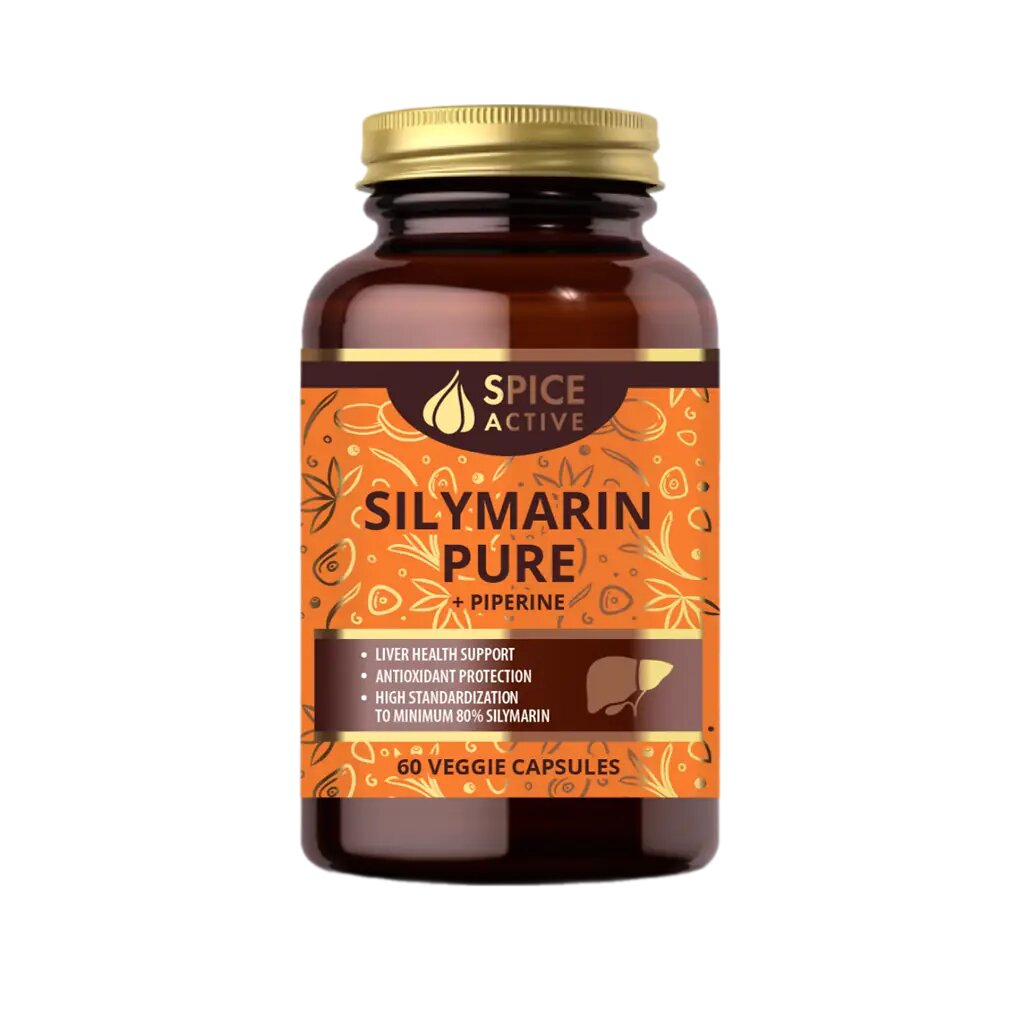 Спайс Актив/Spice Active Силимарин с пиперином / Silymarin Pure + Piperine капсулы массой 524 мг 60 шт