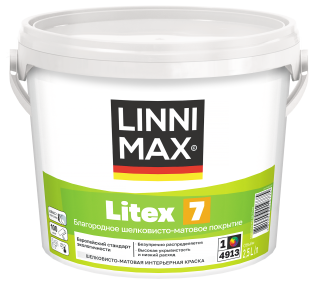 Краска Интерьерная Linnimax Litex 7 2,5л Шелковисто-Матовая База 1 / Линнимакс Литекс 7.
