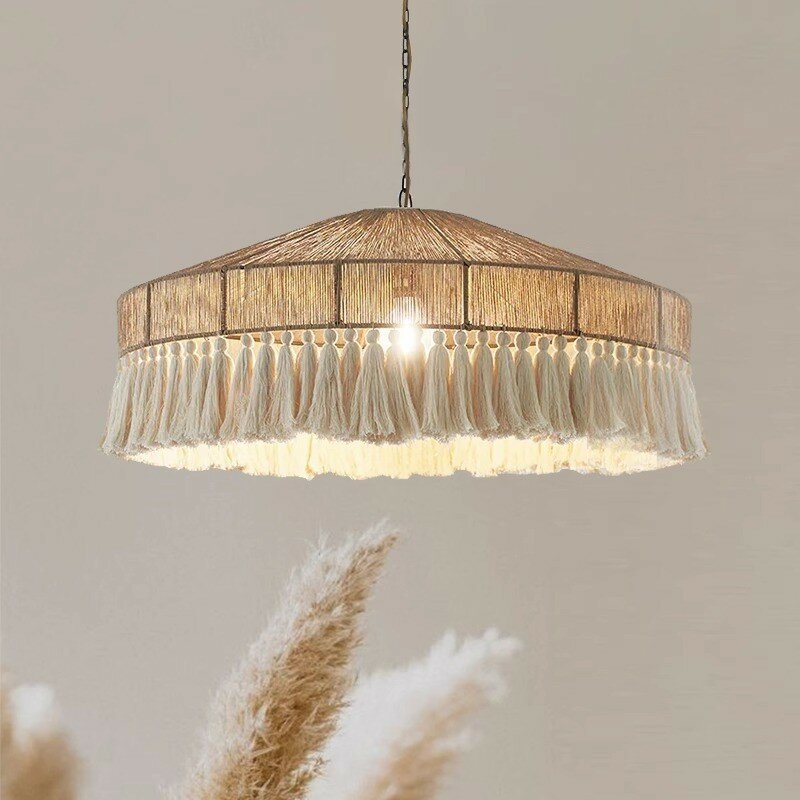 Бохемский винтажный люстр с косами Creative Bedroom Light Special Dining Room Light Ceiling Light Showroom Fixture