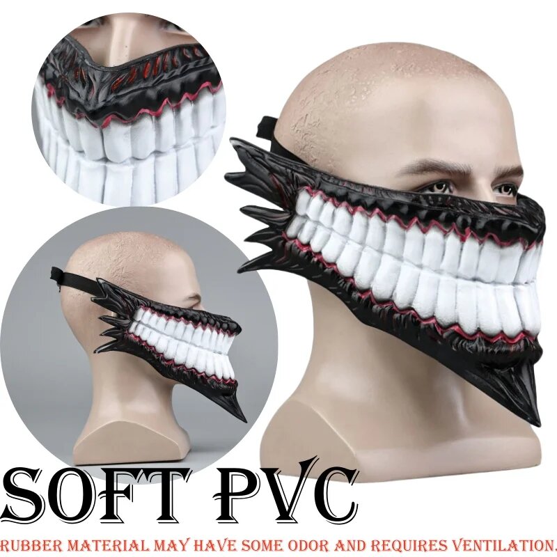 Косплей костюм Дадан Турбо Бабушка красный черный Один размер, soft PVC mask