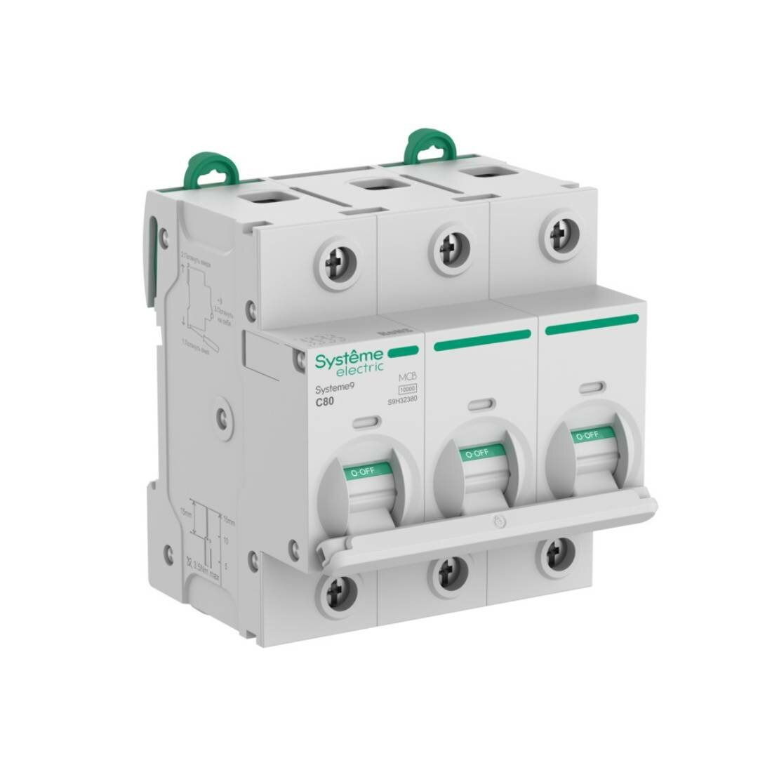 Автоматический выключатель Systeme Electric Systeme9 80A 3P 10 kA 400В хар-ка C S9H32380