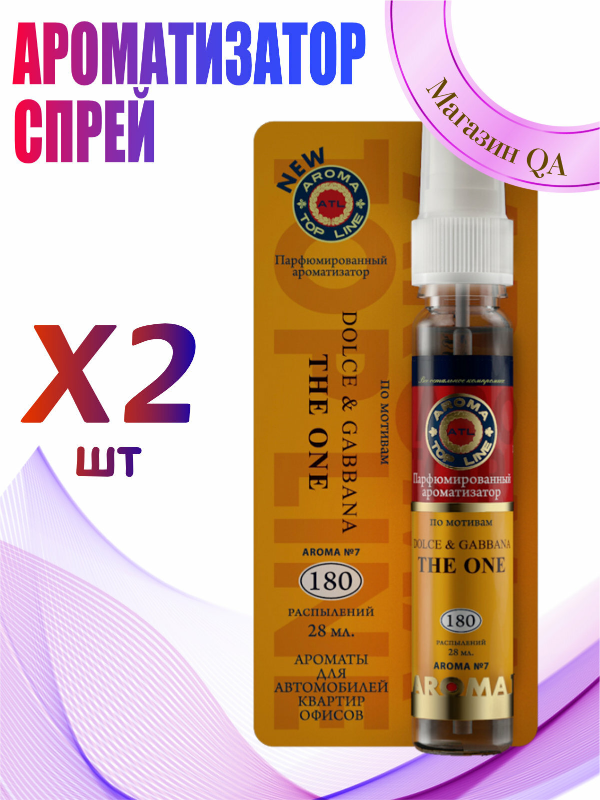 Ароматизатор в машину Aroma Top Line - Спрей №7 The One