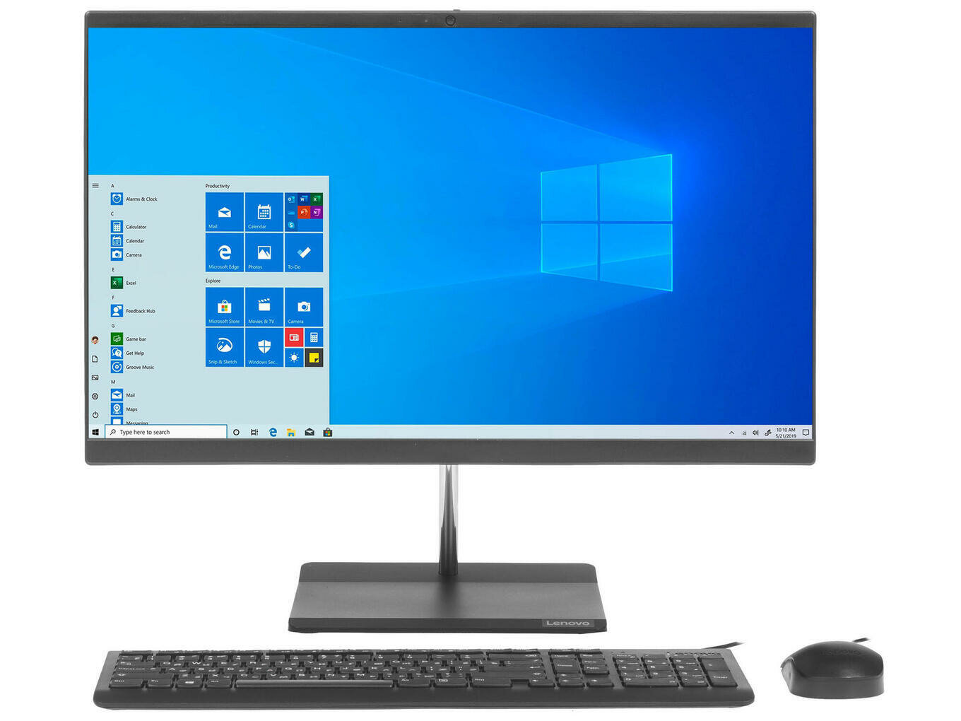 23.8" Моноблок Lenovo V50a-24IMB AIO (11FJ005KRU) черный - 1920x1080, IPS, Intel Core i3-10100T, ядра: 4 х 3 ГГц, 8 ГБ, DDR4, SSD 256 ГБ HDD 1024 ГБ, Intel UHD Graphics 630, Windows 10 Pro
