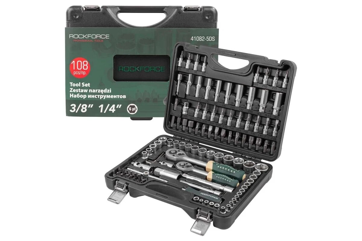 Набор инструментов ROCKFORCE RF-41082-5DS 108 пр. 1/4'3/8'(6гр.)(4-22мм)