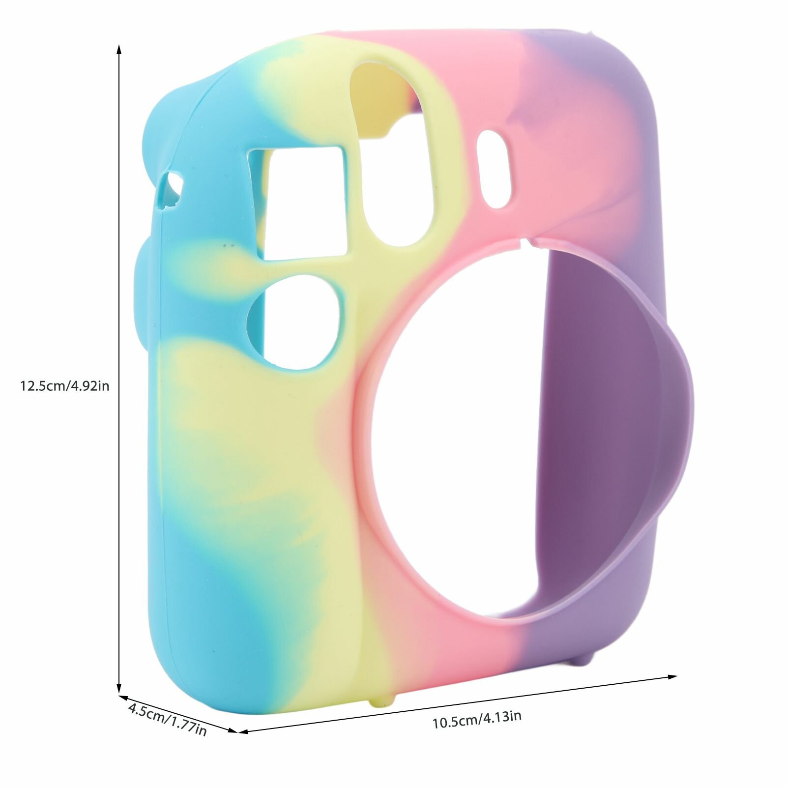 Силиконовый защитный чехол для камеры. Высокая эластичность. Прочная устойчивость. Мягкий корпус. Подходит для камеры Instax Mini 12. Темно-синий, желтый, розовый, темно-фиолетовый.
