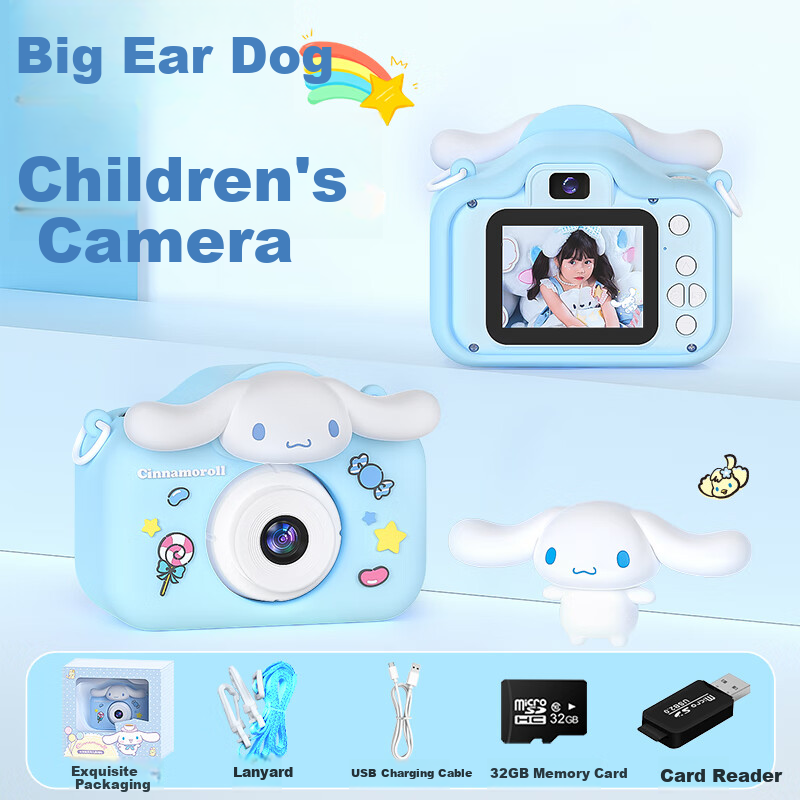 Trendy Snap Star Children's Camera Yuguigou Sanrio Co-branded Camera Student Front and Rear Dual Camera Children's Toy Boys and Girls Birthday Gift X5 Yuguigou